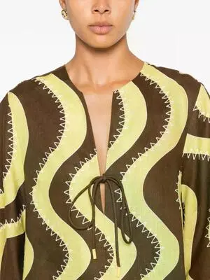 ALEMAIS Frankie Wave-print Mini Dress