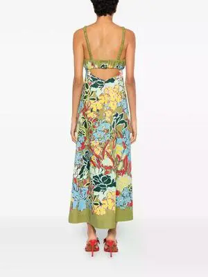 ALEMAIS Solstice Floral-print Midi Dress - Green