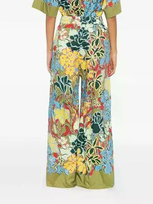 ALEMAIS Solstice Floral Print Palazzo Pants - Green