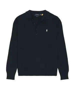 Polo Ralph Lauren Cotton Blend Novelty Flag 4-button Placket Pullover Sweater