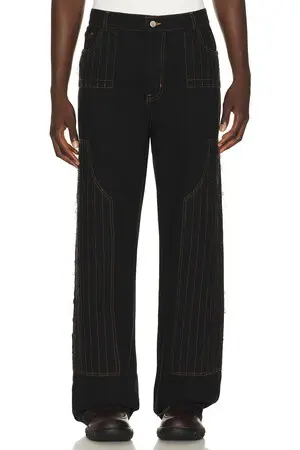 PAS UNE MARQUE Distressed Patch Carpenter Pants