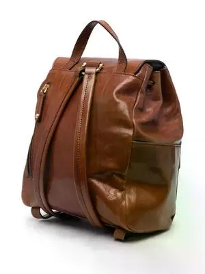 THE BRIDGE Logo Plaque Leather Backpack