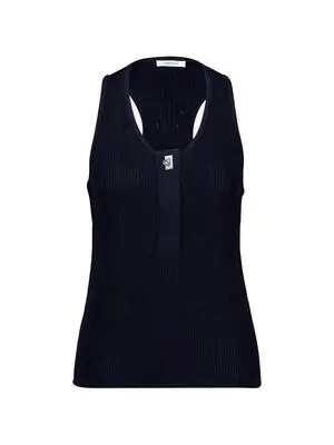 FERRAGAMO Gancini Plaque Ribbed Tank Top