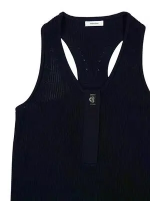 FERRAGAMO Gancini Plaque Ribbed Tank Top