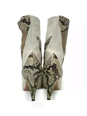 AQUAZZURA Calder Snake-effect Ankle Boots