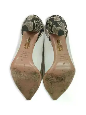 AQUAZZURA Calder Snake-effect Ankle Boots