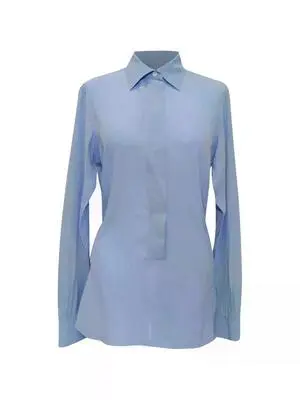 Victoria Beckham Logo-embroidered Silk Blouse
