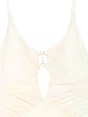 COTAZUR Ruched Cut-out Swimsuit - Neutrals