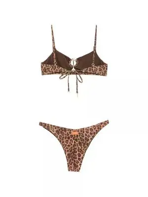 COTAZUR Leopard-print Glitter-effect Bikini