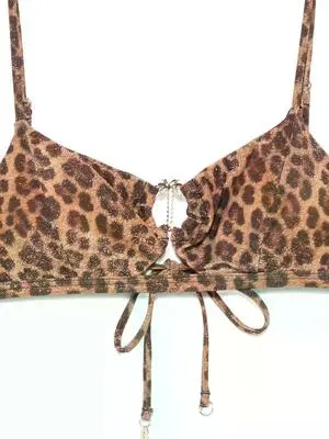 COTAZUR Leopard-print Glitter-effect Bikini