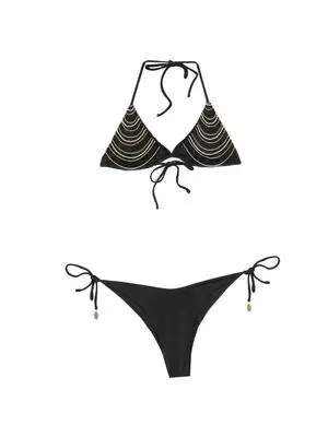 COTAZUR Embellished Triangle Bikini - Black