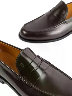 TOD'S Polished Leather Penny Loafers