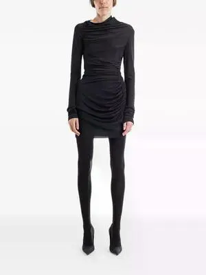 Rick Owens Asymmetric Neck Ruched Mini Dress