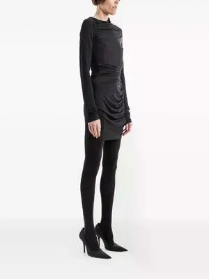 Rick Owens Asymmetric Neck Ruched Mini Dress
