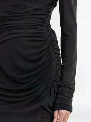 Rick Owens Asymmetric Neck Ruched Mini Dress