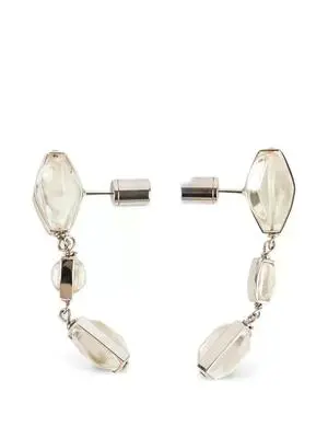 JIL SANDER Crystal Drop Earrings - Silver