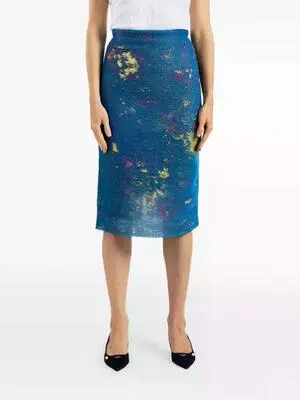 BIELO Translucent Jacquard Midi Skirt