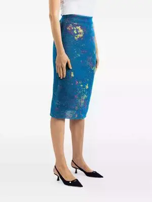 BIELO Translucent Jacquard Midi Skirt