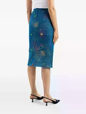 BIELO Translucent Jacquard Midi Skirt