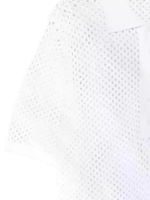 Tibi Crochet Knit Polo Shirt