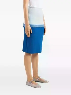 BIELO Colour-block Textured-knit Skirt