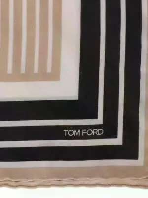 TOM FORD Striped Pocket Square - Neutrals