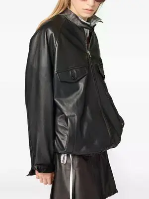 Miu Miu Pleated Nappa Leather Mini Skirt
