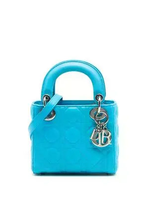 Dior Lambskin Cannage Lady Satchel - Blue