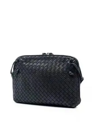 Bottega Veneta Nappa Intrecciato Nodini Crossbody Bag - Black