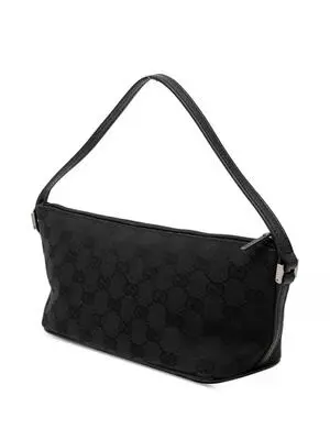 Gucci Gg Canvas Boat Shoulder Bag - Black