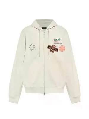 ALLSAINTS Patch Embellished Zip-up Hoodie