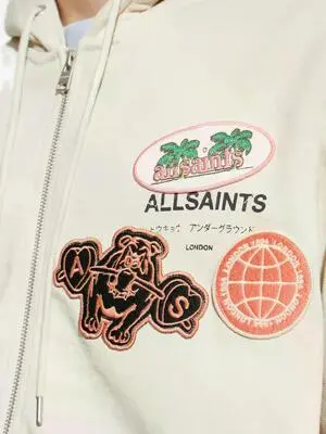ALLSAINTS Patch Embellished Zip-up Hoodie