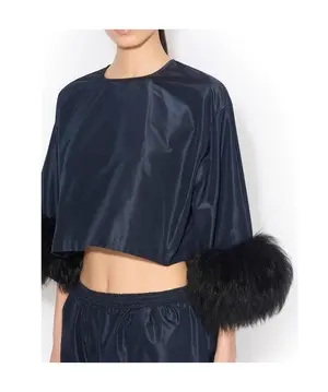 Alaïa Crew Neck Cover-up With Wool Cuffs