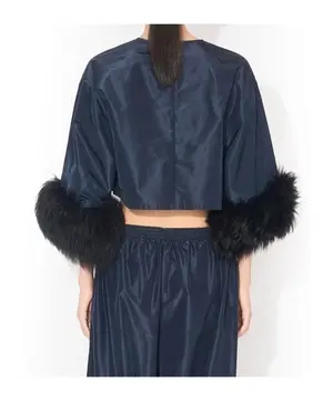 Alaïa Crew Neck Cover-up With Wool Cuffs