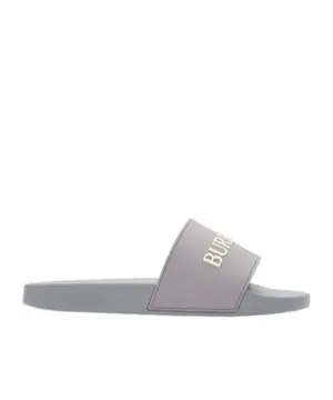 Burberry Logo Slides - Dali Lime/dove Beige