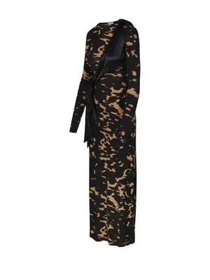 Nanushka Yura Abstract Print Satin Maxi Dress