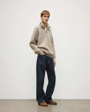 Johnstons Of Elgin Kinnaird Half Zip Donegal Cashmere Jumper
