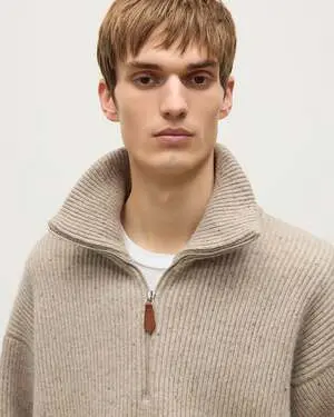 Johnstons Of Elgin Kinnaird Half Zip Donegal Cashmere Jumper