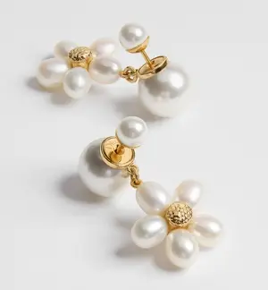 Dior Riviera Tribales" Earrings With Pearl Embellishments