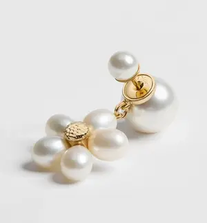 Dior Riviera Tribales" Earrings With Pearl Embellishments