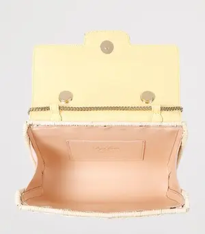 ROGER VIVIER Mini Rattan Top-handle Bag With Crystal Embellishment