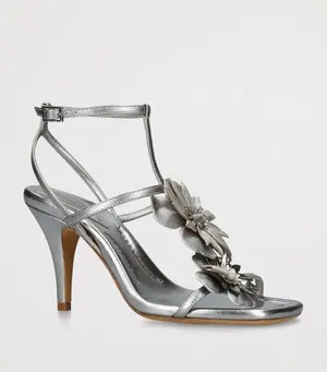 Zimmermann Metallic Floral High Heel Sandals