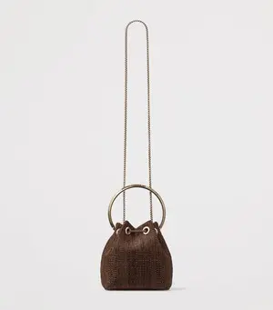 JIMMY CHOO Bon Bon Woven Top Handle Bag