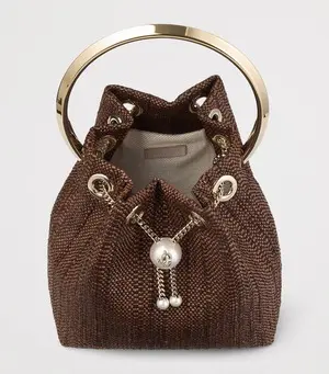 JIMMY CHOO Bon Bon Woven Top Handle Bag