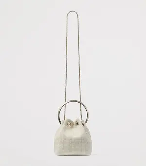 JIMMY CHOO Bon Bon Woven Top Handle Bag