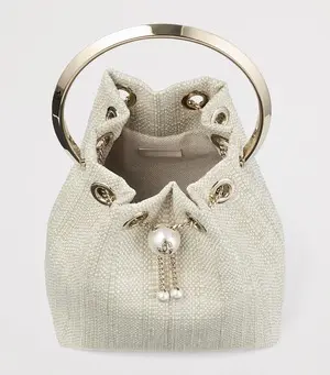 JIMMY CHOO Bon Bon Woven Top Handle Bag