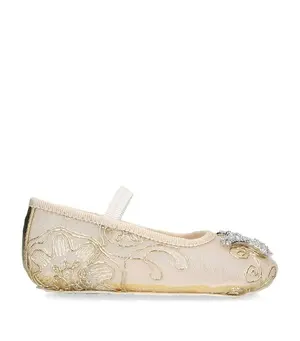 ARUNA SETH Embroidered Butterfly Ballet Flats