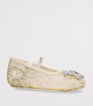 ARUNA SETH Embroidered Butterfly Ballet Flats
