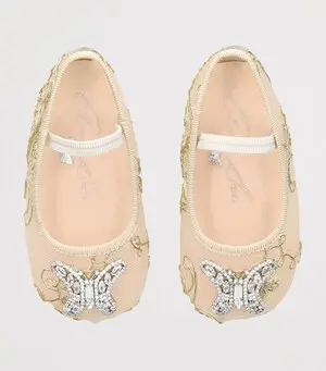 ARUNA SETH Embroidered Butterfly Ballet Flats
