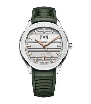 PIAGET Stainless Steel Automatic Watch With Textured Dial - Silver